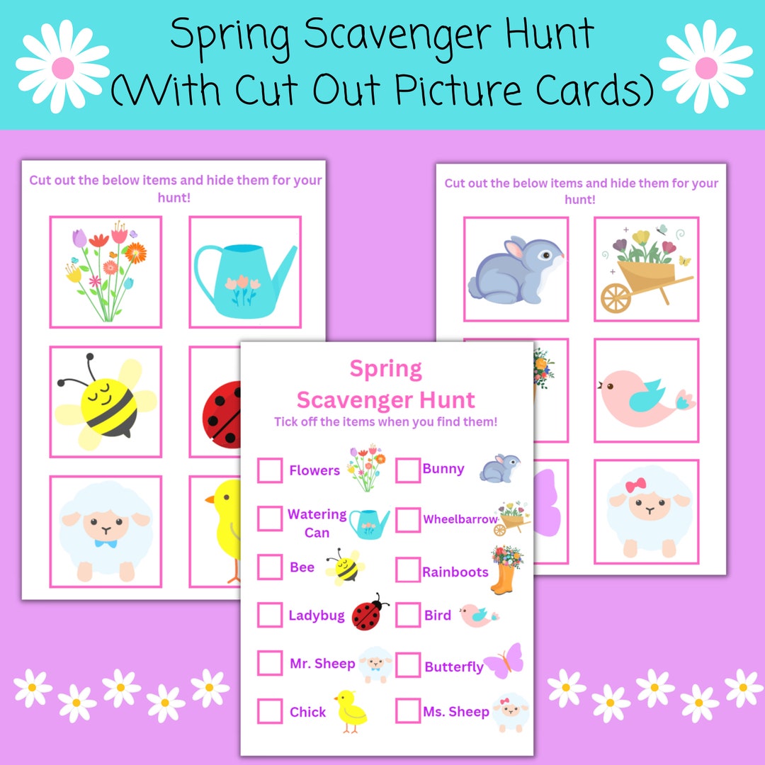 Spring Scavenger Hunt | Picture Cards | Instant Download | Baby Chick ...