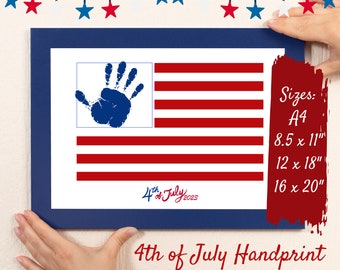 Fourth of July Handprint Craft Footprint Art Independence - Etsy