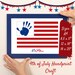4th of July Handprint Art, July Craft, Handprint Keepsake, Independence ...