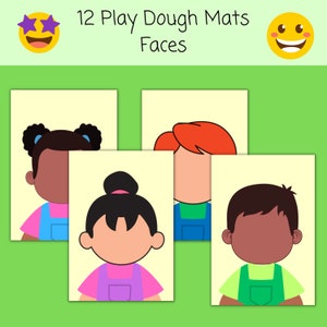 12 Blank Face Play Dough Mats | Printable | Play Doh | Play Doe ...