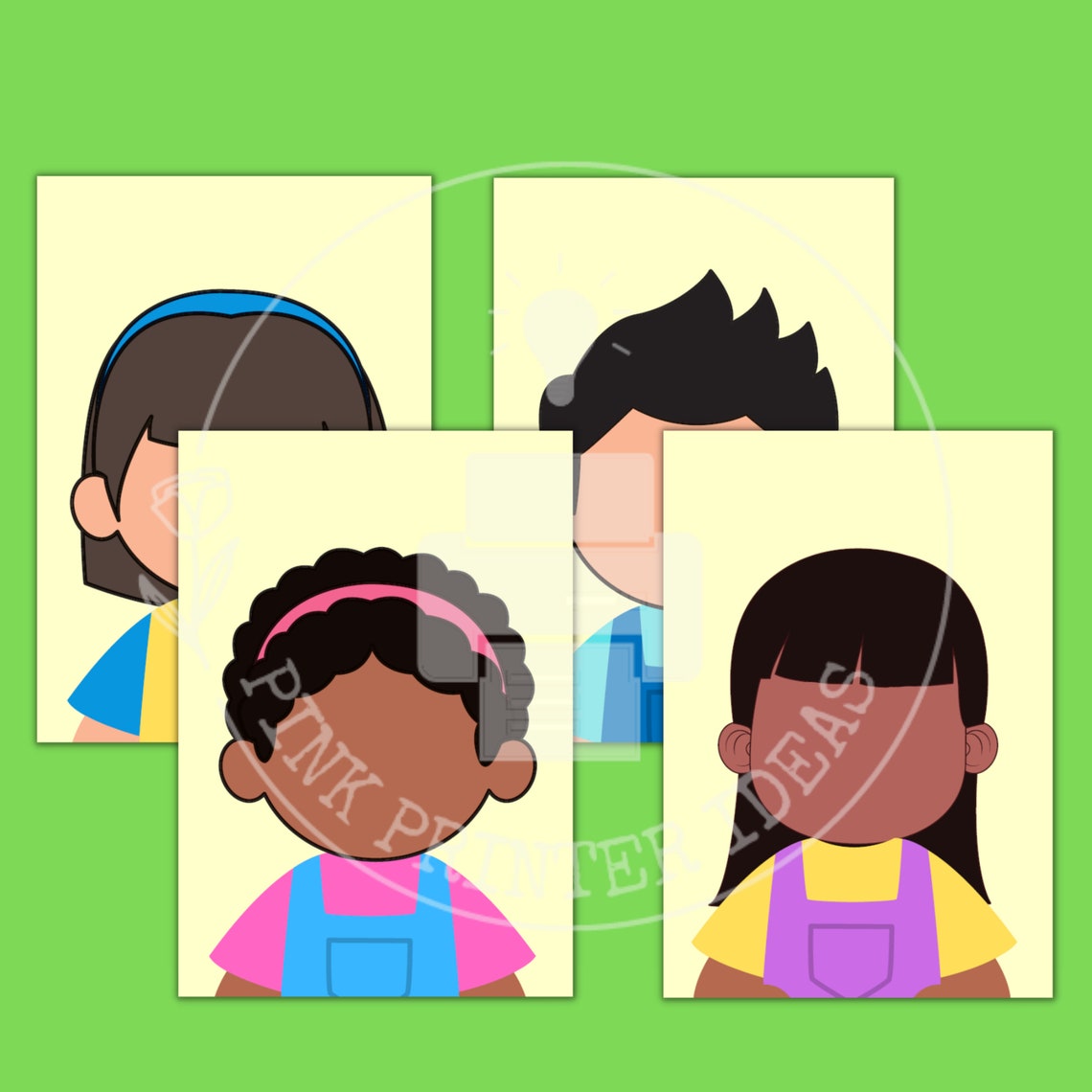 12 Blank Face Play Dough Mats | Printable | Play Doh | Play Doe ...