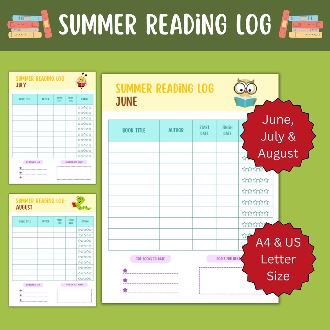 Summer Reading Log | Printable Reading List | Book Report | Kids ...