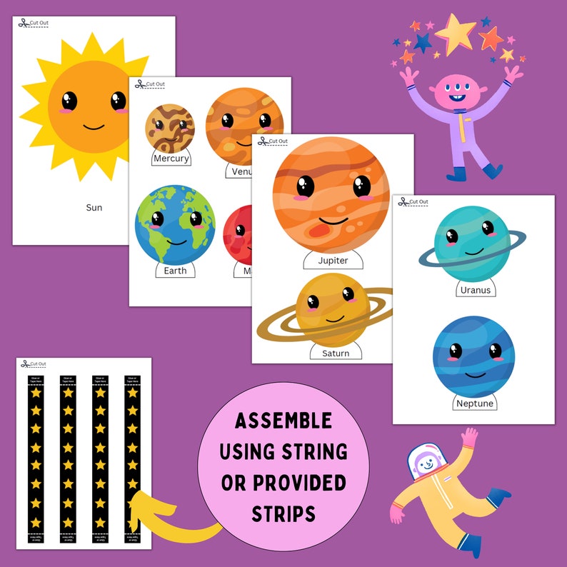 Solar System Mobile Door Hanging Craft | Coloring | Space Planets ...