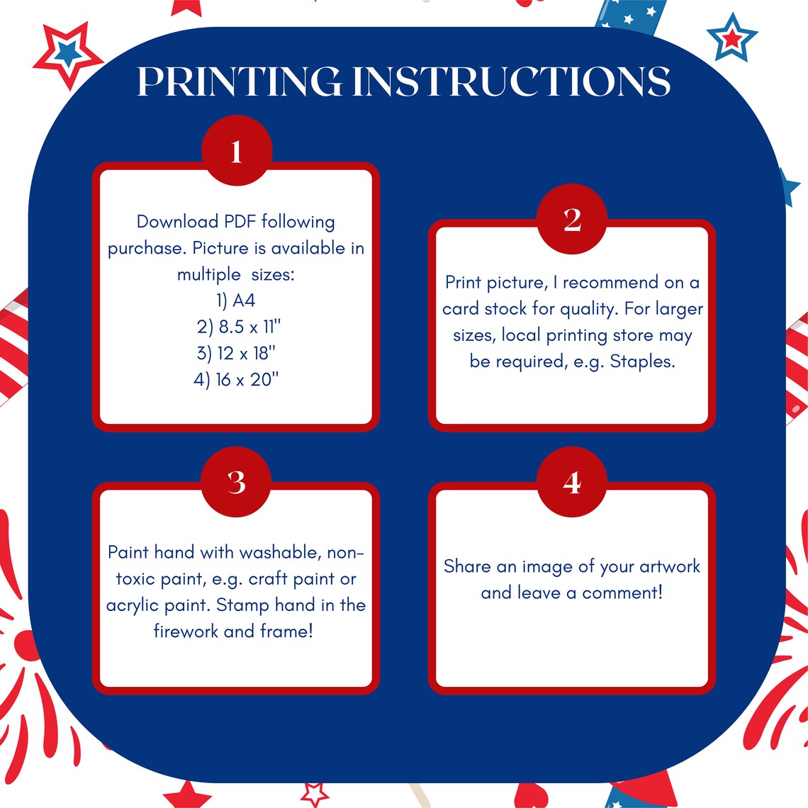 Fourth of July Firework Handprint Art | Handprint Craft | Independence ...