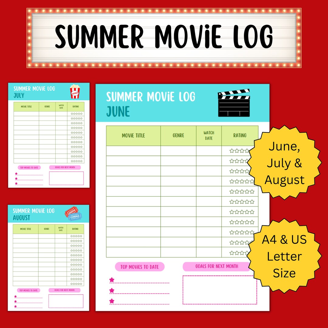 Summer Movie Log | Movie Review | Summer Activity | Film Log Film ...