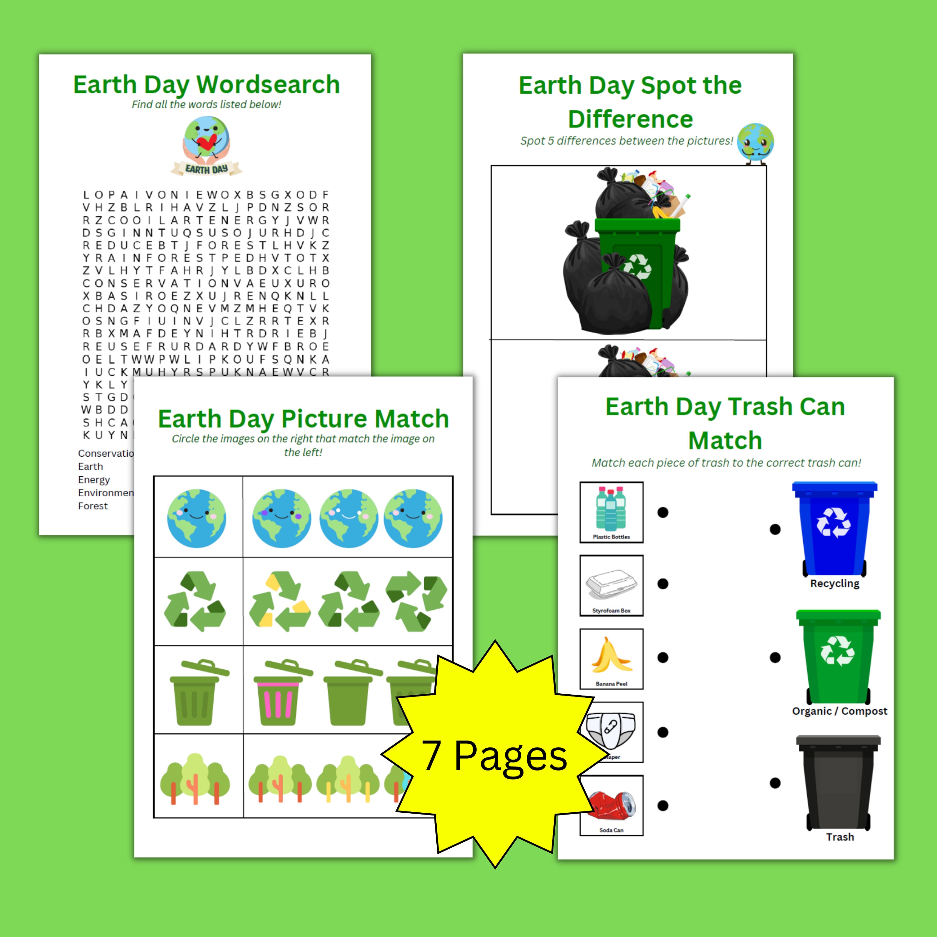 Earth Day Activity Pages | Help the Earth | Maze | Word Jumble ...