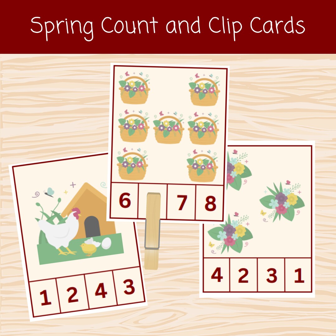 Count and Clip Cards | Spring | 1 - 12 | Kindergarten | Pre K ...