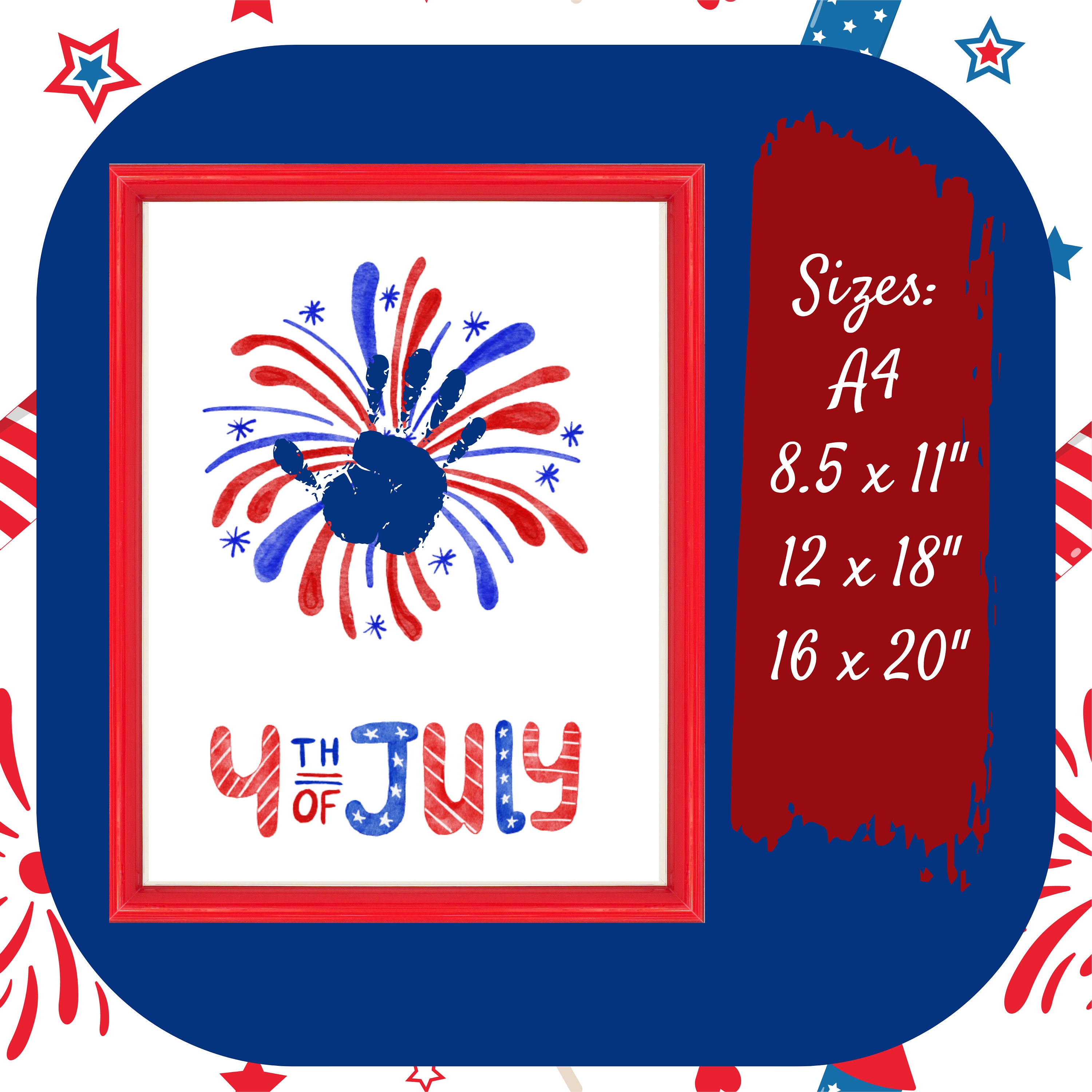 Fourth of July Firework Handprint Art Handprint Craft Independence Day ...