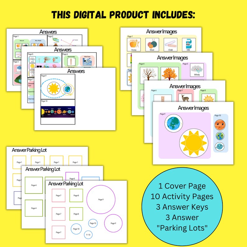 Earth Science Busy Book Printable Homeschool Kindergarten - Etsy