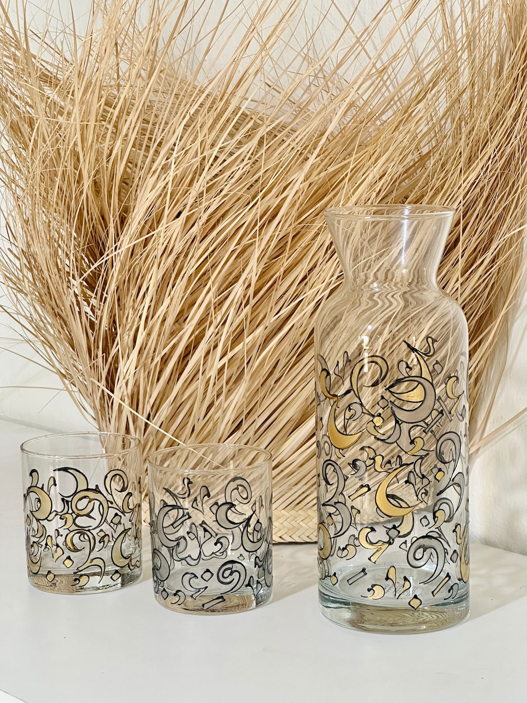 Luxurious Glass Carafe and Glass Set Water Carafe and Wine - Etsy