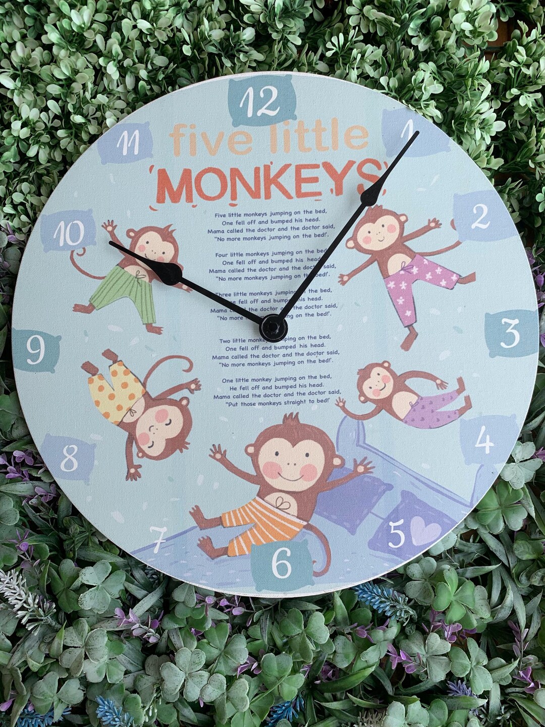 Five Little Monkeys Clock - Etsy