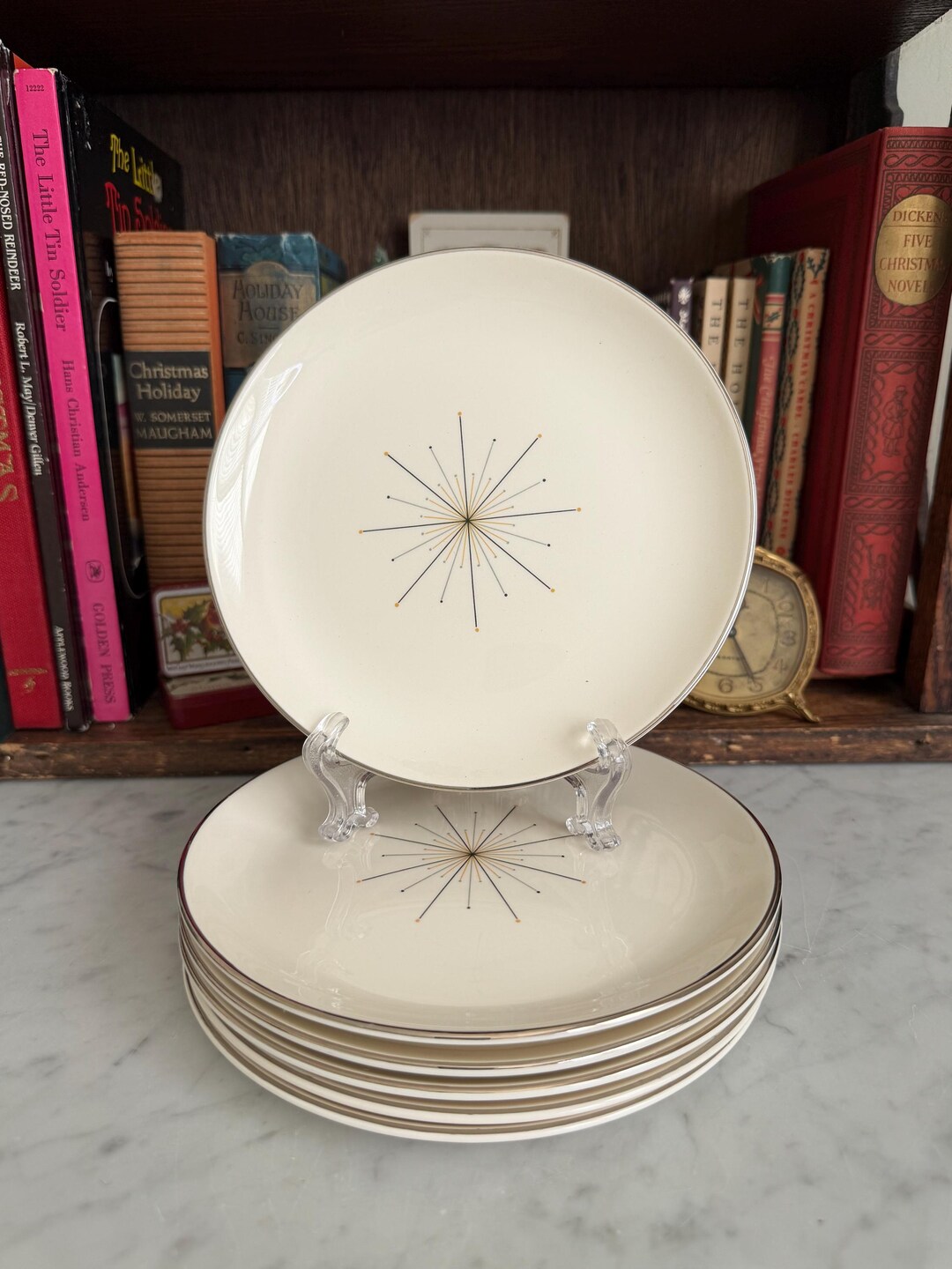 Vintage Modern Star Plates - Mid Century Atomic Starburst Dinnerware ...