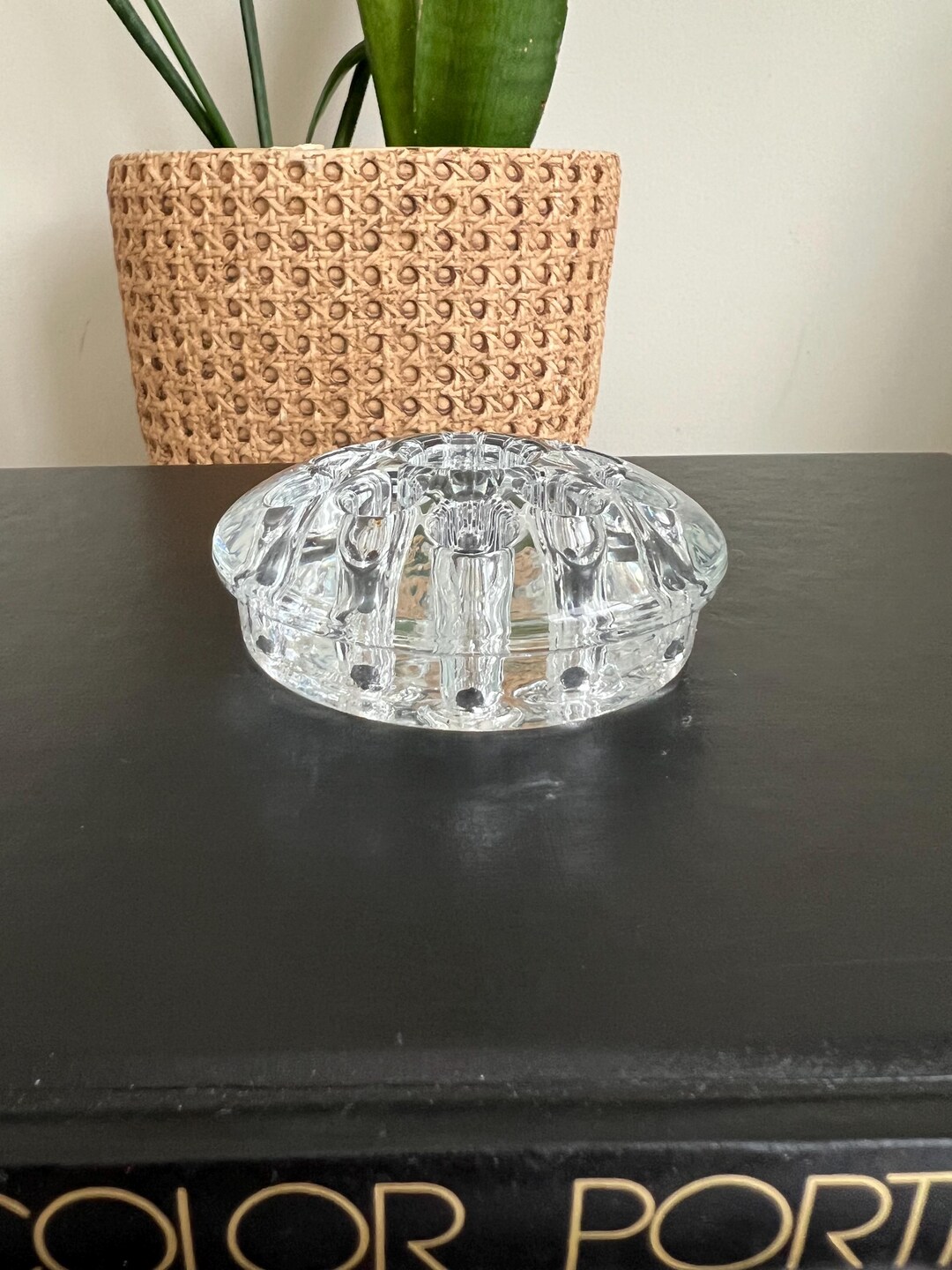 Vintage Heavy Clear Glass Flower Frog With 11 Holes - Etsy