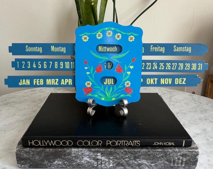 Rare Perpetual Dutch Folk Art Sliding Calendar Hand Painted Wood. - Etsy