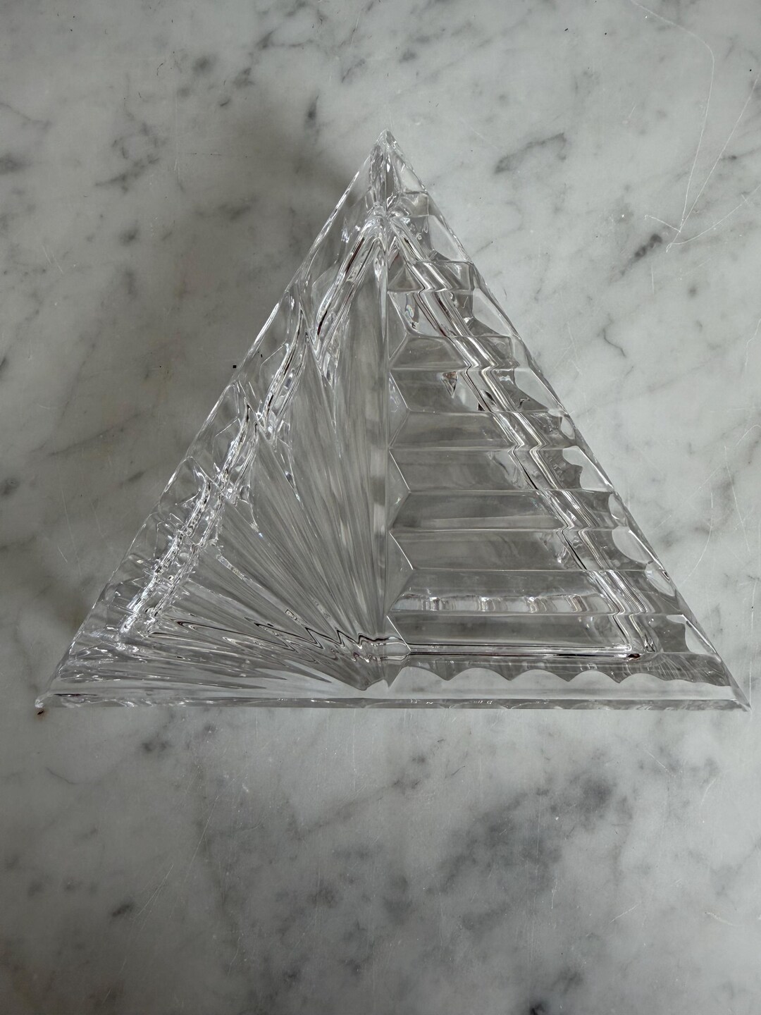 Vintage Mikasa Glass Triangle Dish – Art Deco Trinket Plate - Etsy