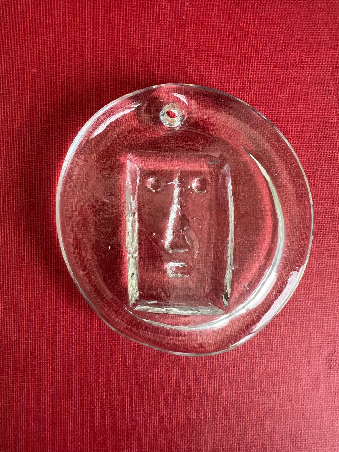 Erik Höglund for Kosta Boda – Brutalist Art Glass Prism Face Medallion ...