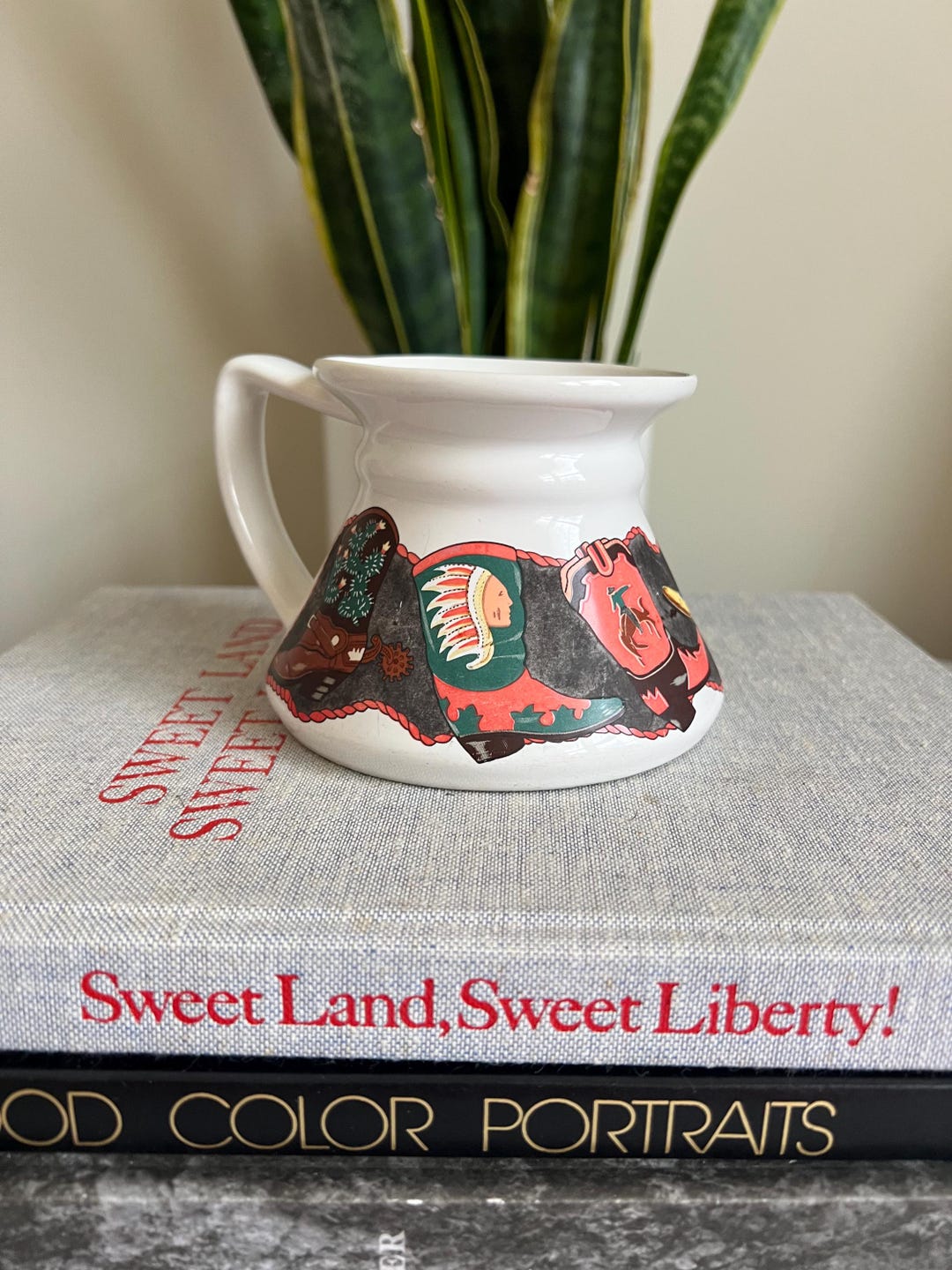 Vintage Southwestern Ceramic Wide Bottom No Spill, Coffee Tea Mug Cup ...