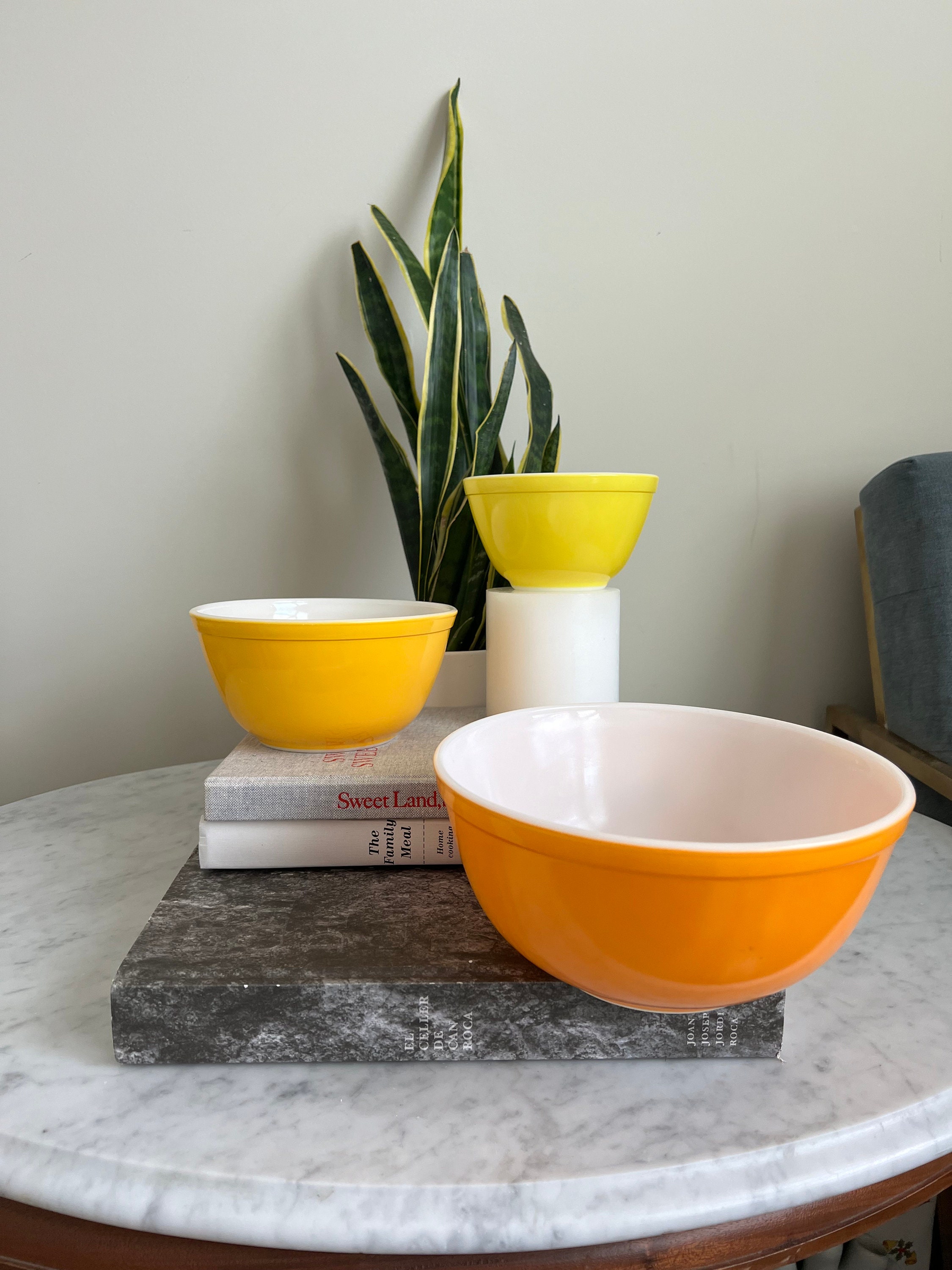Set of 3 PYREX Daisy Citrus Mixing Bowls Vintage Pyrex Mixing Bowl Set ...