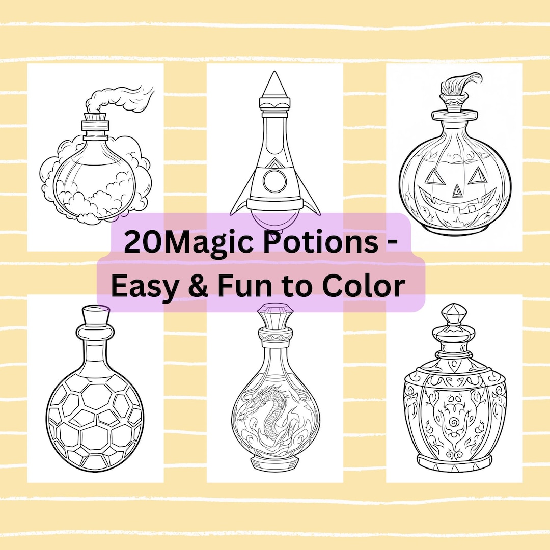 Potion Bottle Coloring Pages for Kids - Fun and Magical Designs! - Etsy