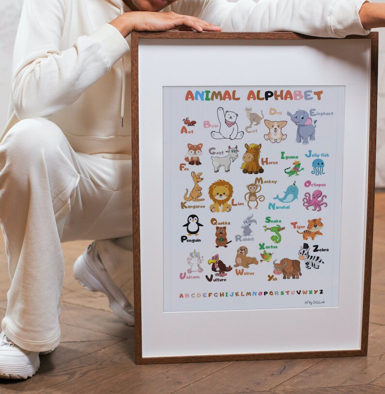Animal Alphabet Poster ABC Poster PRINTABLE Wall Art Kids Room - Etsy