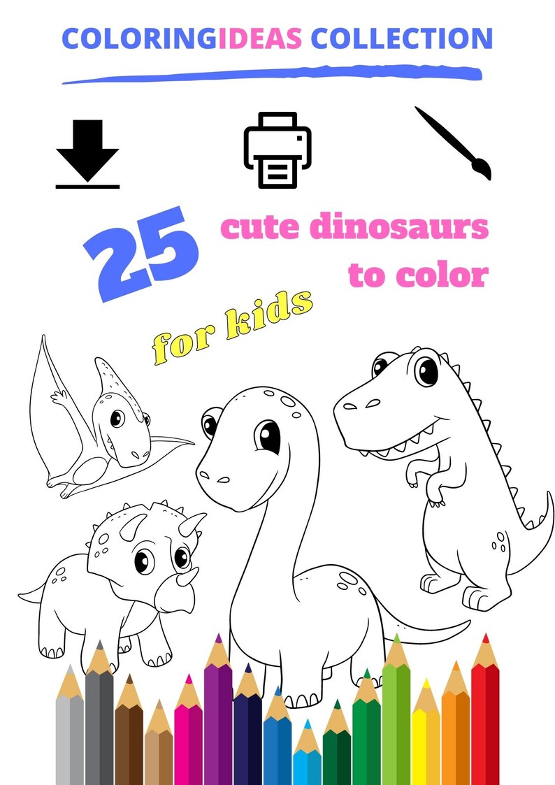 25 Printable Cute Dinosaurus Coloring Pages Coloring Books Kids ...