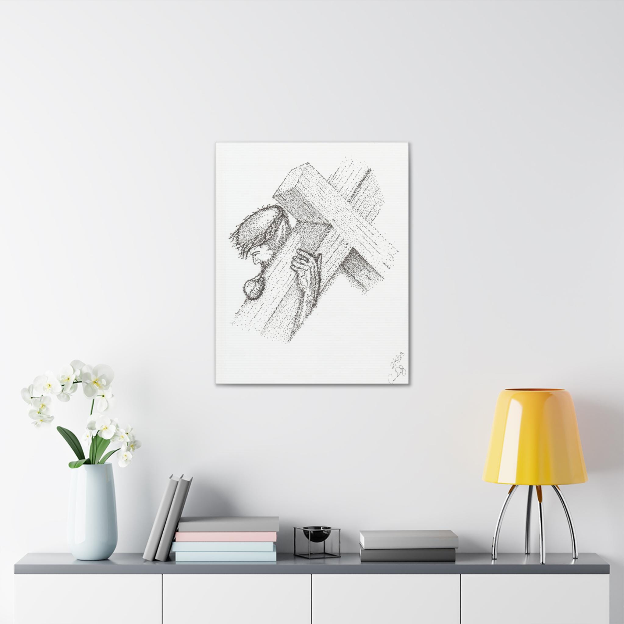 Jesus Carrying the Cross - Stippling Artwork - Digital Print ...