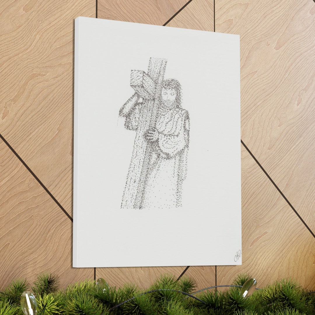 Jesus's Burden Jesus Christ Cross Religious Art God Abstract Art Canvas ...