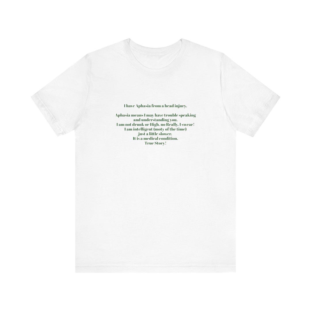 T-shirt, TBI Aphasia Awareness Tee, Brain Injury Survivor Shirt, Speech ...