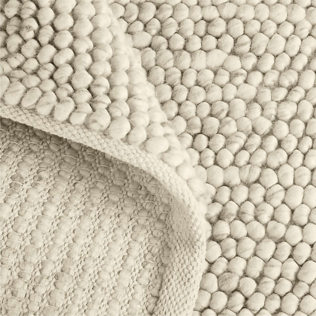 Handwoven Ivory Wool Chucky Loop Pile Rug 5x8, 6x9, 8x10, 9x12 Ft ...