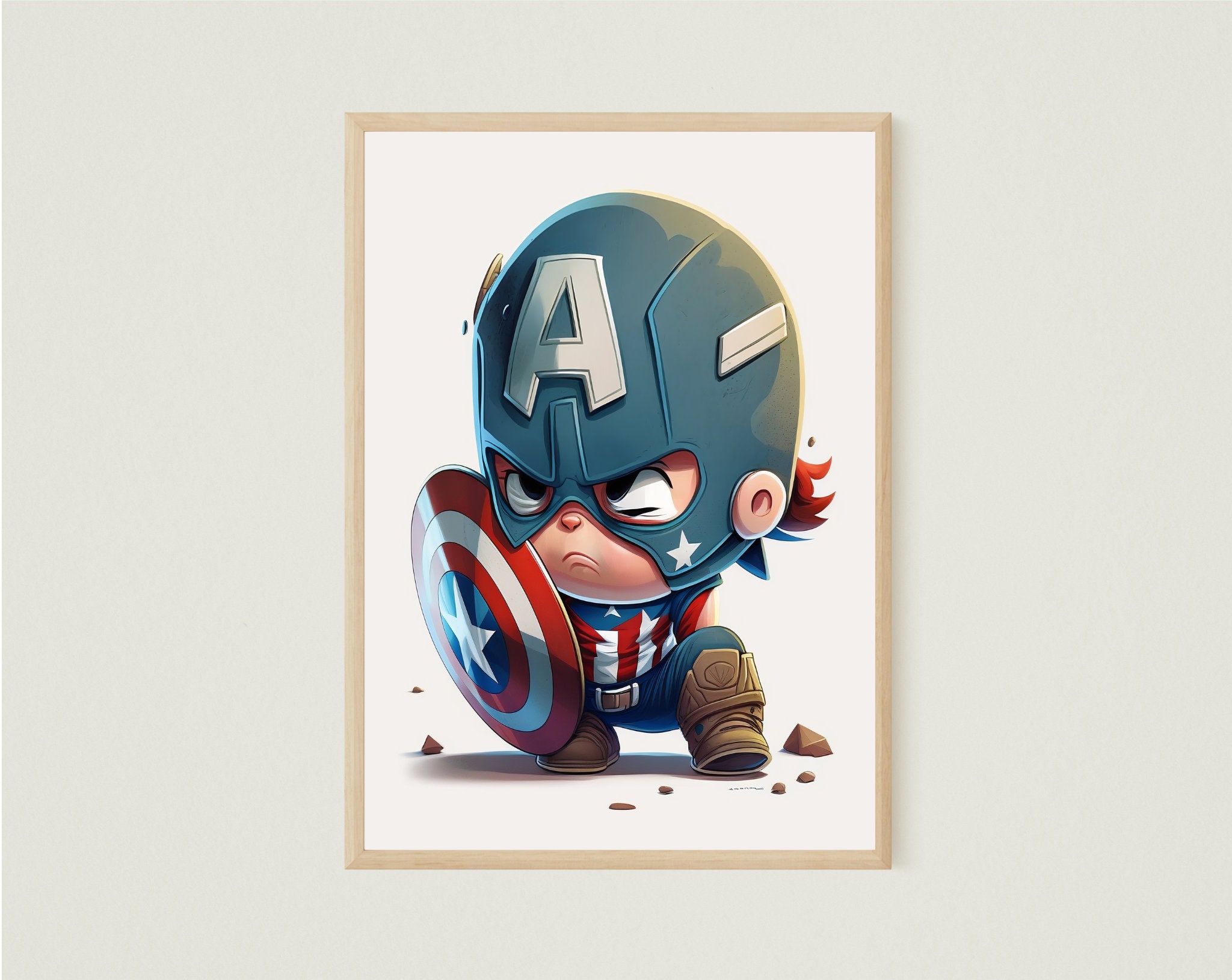 4 Set Superhero PRINTABLE Art Hulk Spiderman Iron Man America Marvel ...