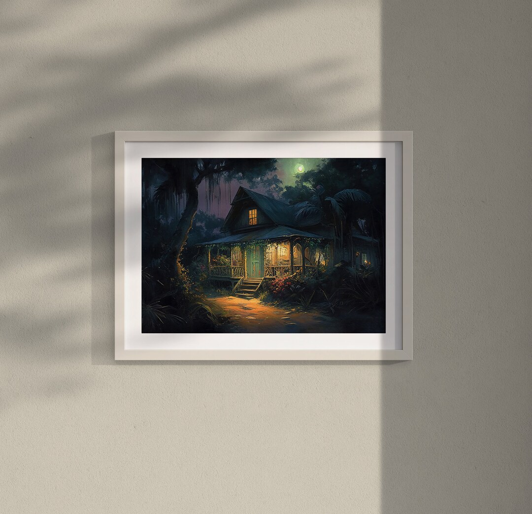 Timeless Tropics Vintage Caribbean Home, Cabin in the Woods at Night ...