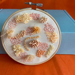 Kit 3D Bead Embroidery Kit Cream - Etsy