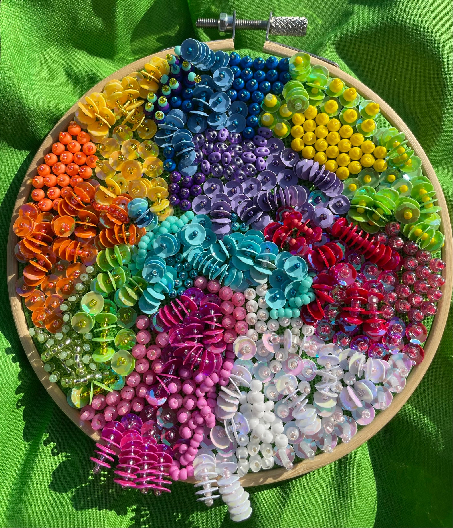 Completed 3D Bead Embroidery Hand Crafted 6 Inch Hoop for Sale - Etsy