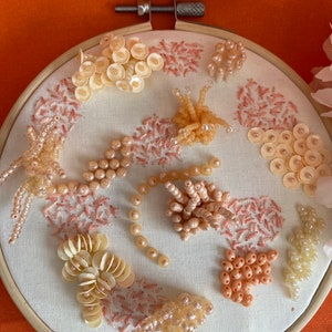Kit 3D Bead Embroidery Kit Cream - Etsy