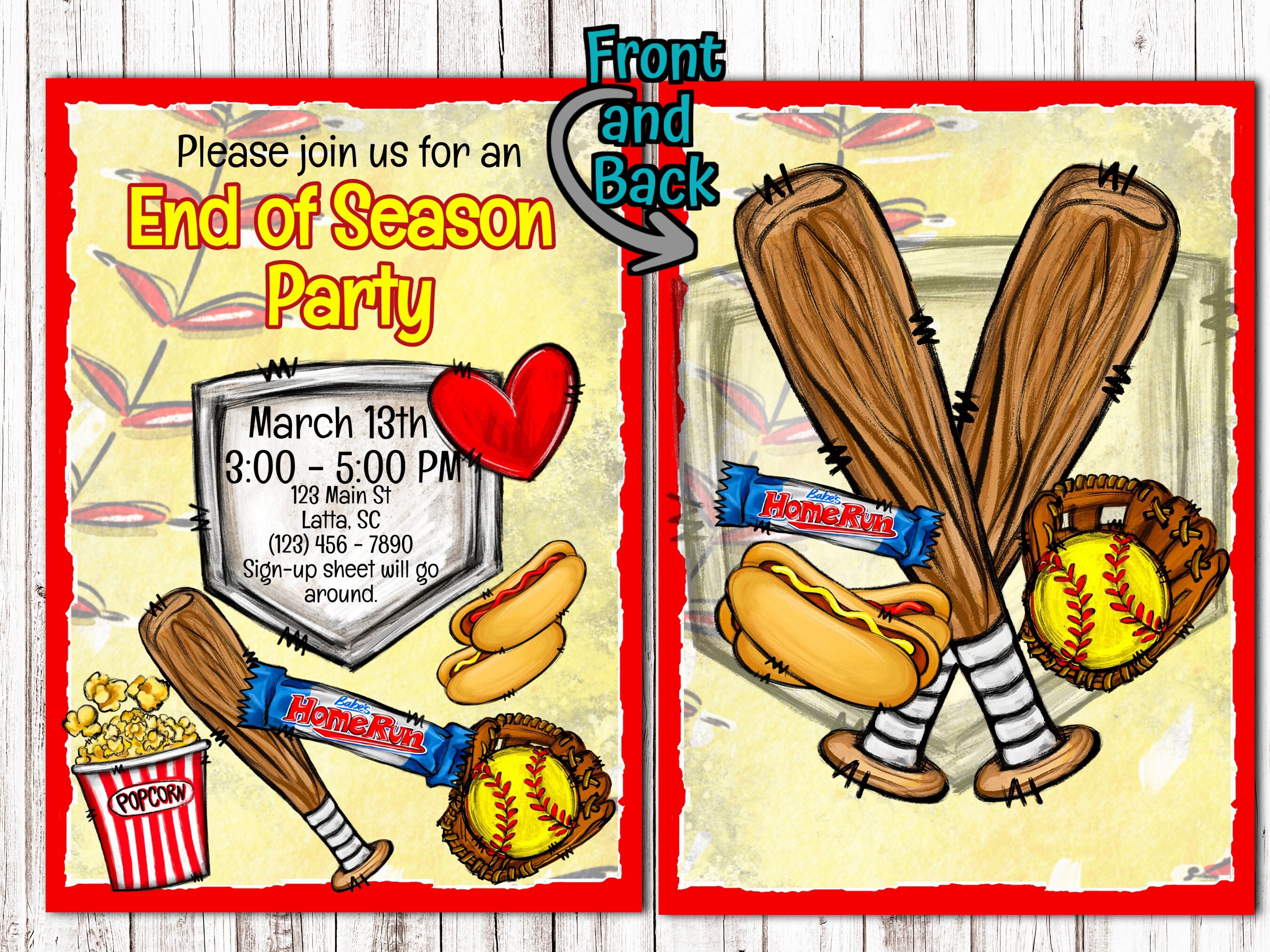 Softball End of Season Party Invitation. Editable Template. Team Party ...