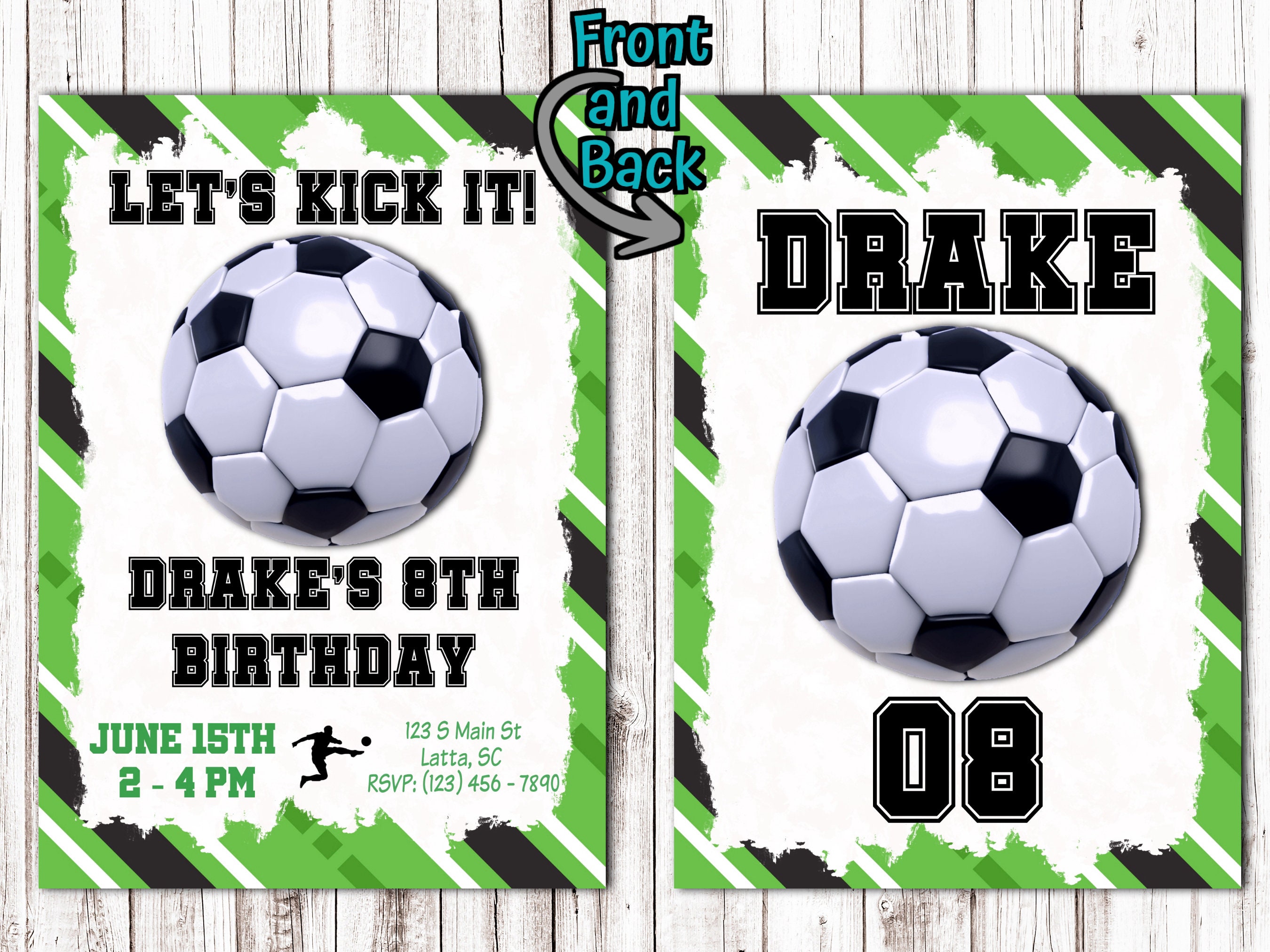 Soccer Birthday Party Invitation, Editable, Printable Invite, Soccer ...