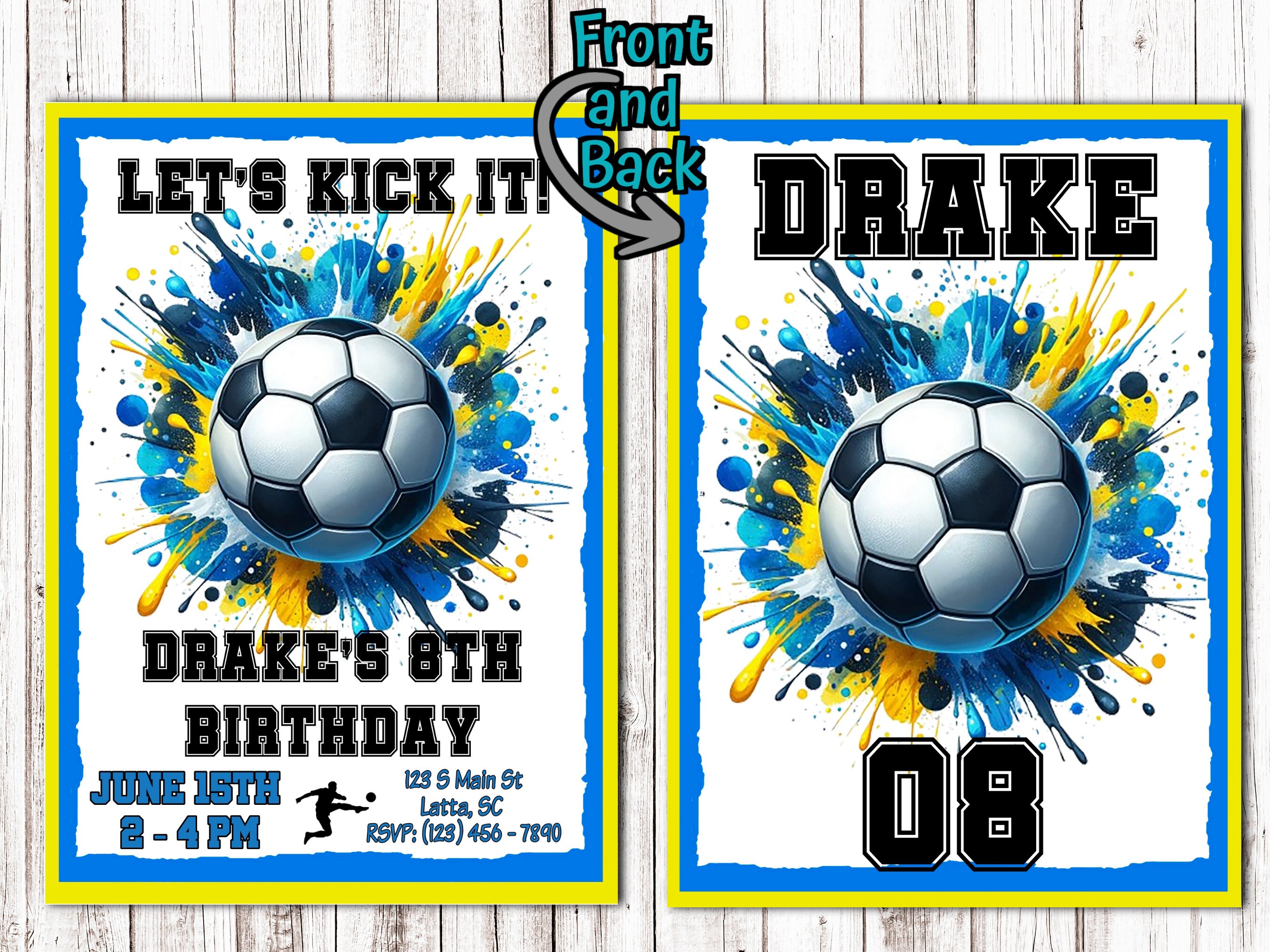 Soccer Birthday Party Invitation, Editable Printable Invite Soccer ...