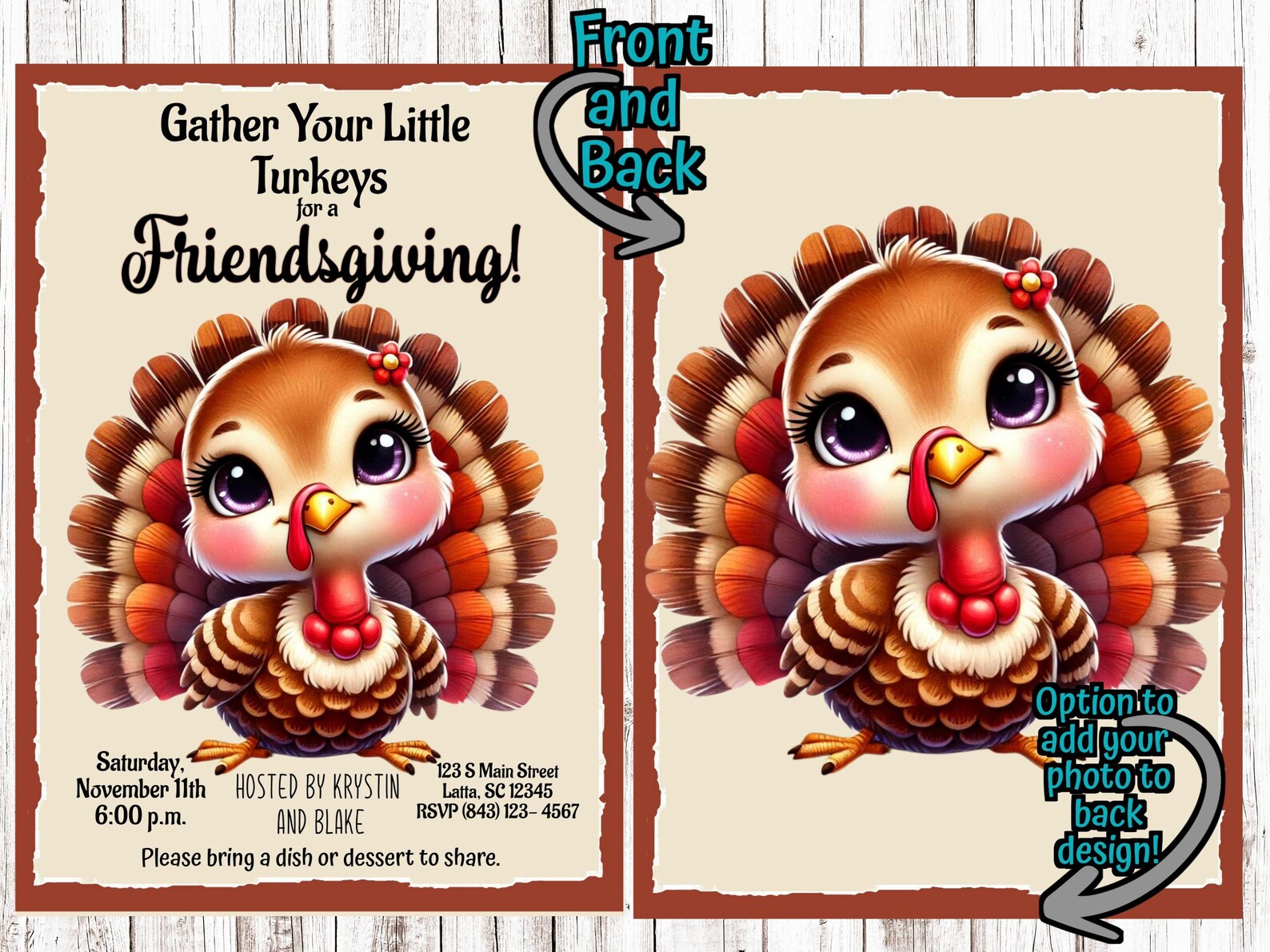 Gather Your Turkeys for a Friendsgiving Invitation/ Kids Thanksgiving ...