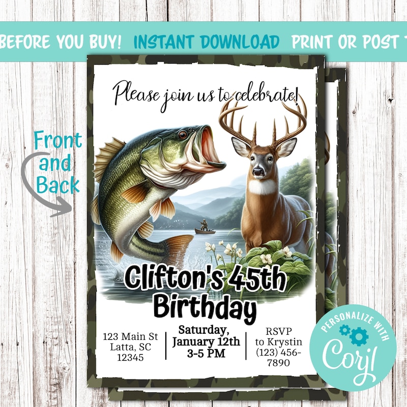 Fishing Theme Invite Adult - Etsy UK
