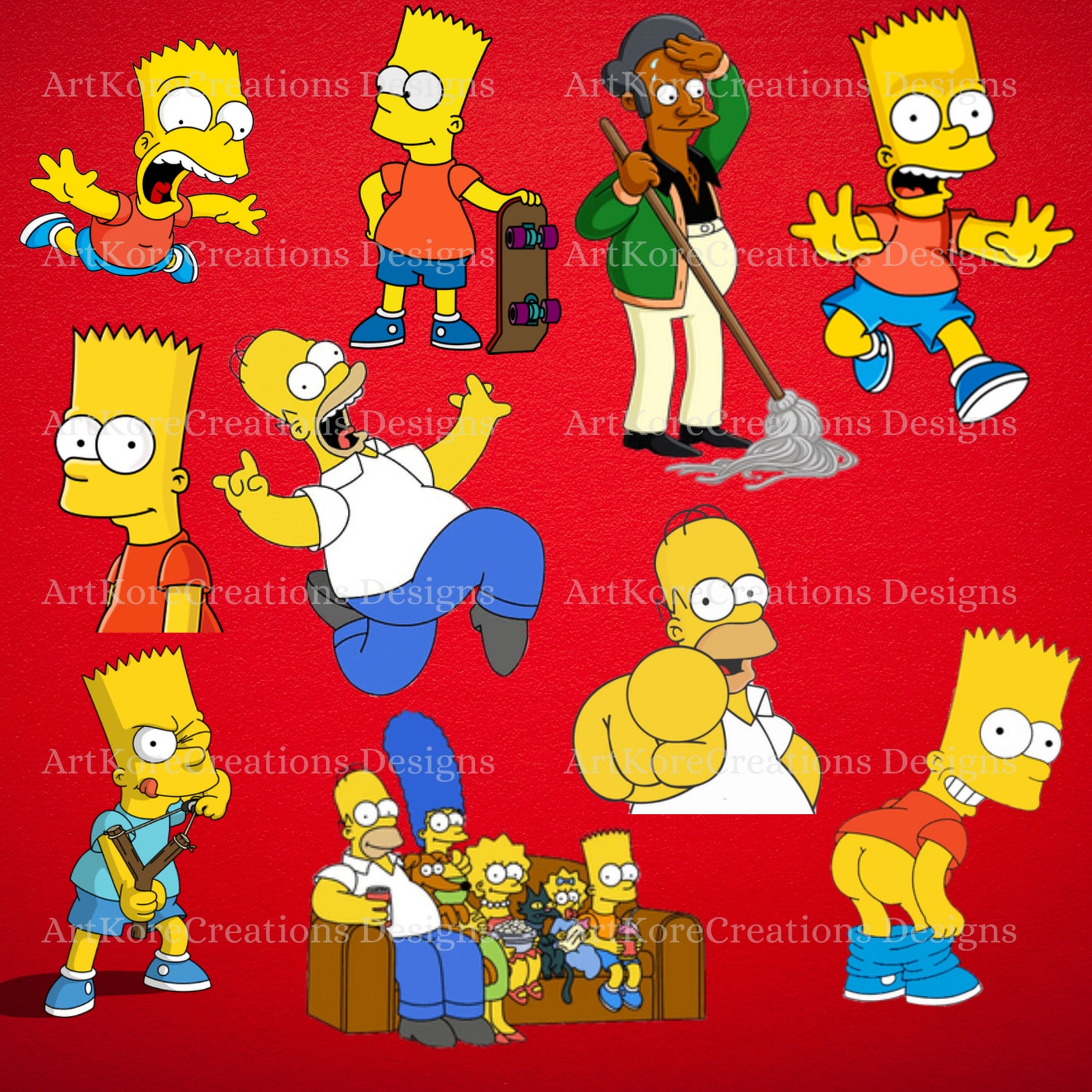 The Simpsons PNG Bundle, the Simpsons Clipart, the Simpsons - Etsy