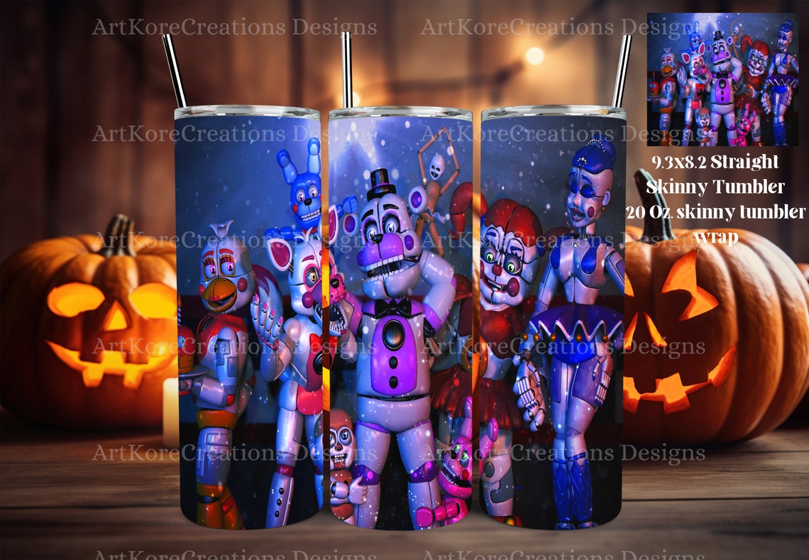 20 Oz. FNAF Tumbler Wrap Bundle, Five Nights at Freddys Tumbler Wrap ...