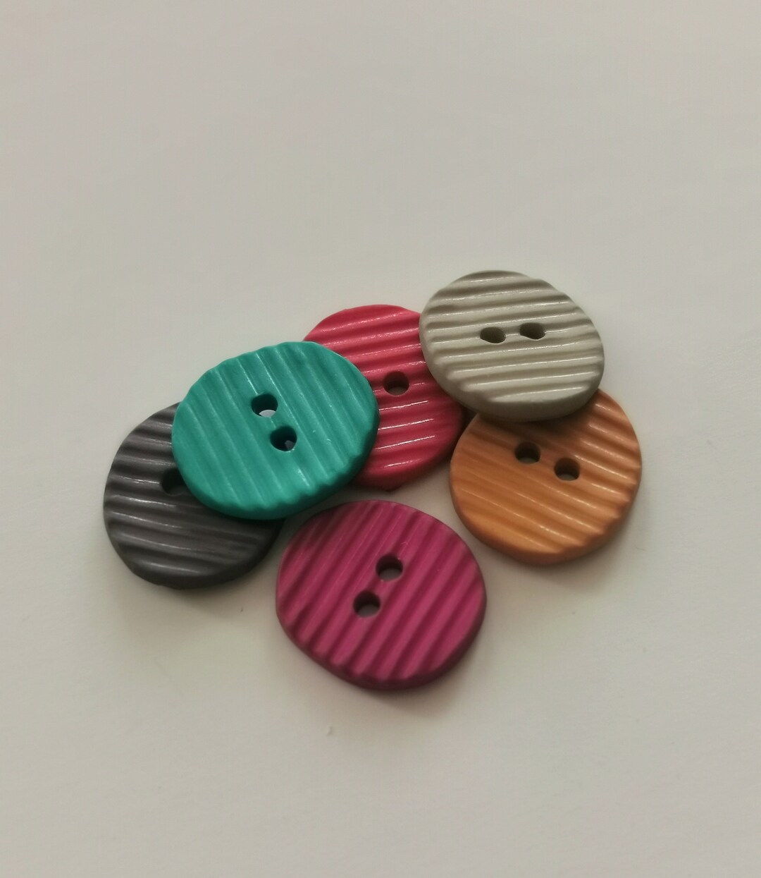 Lovely Italian Ribbed Textured Matte Buttons SET OF 6 - Etsy