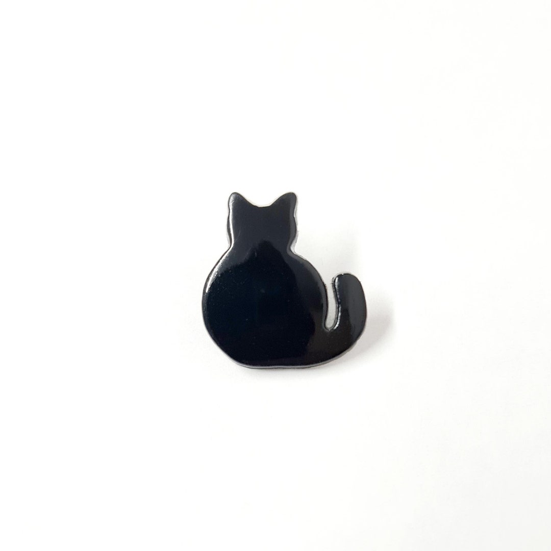 Cute Glossy Black Cat Button SET OF 5 - Etsy