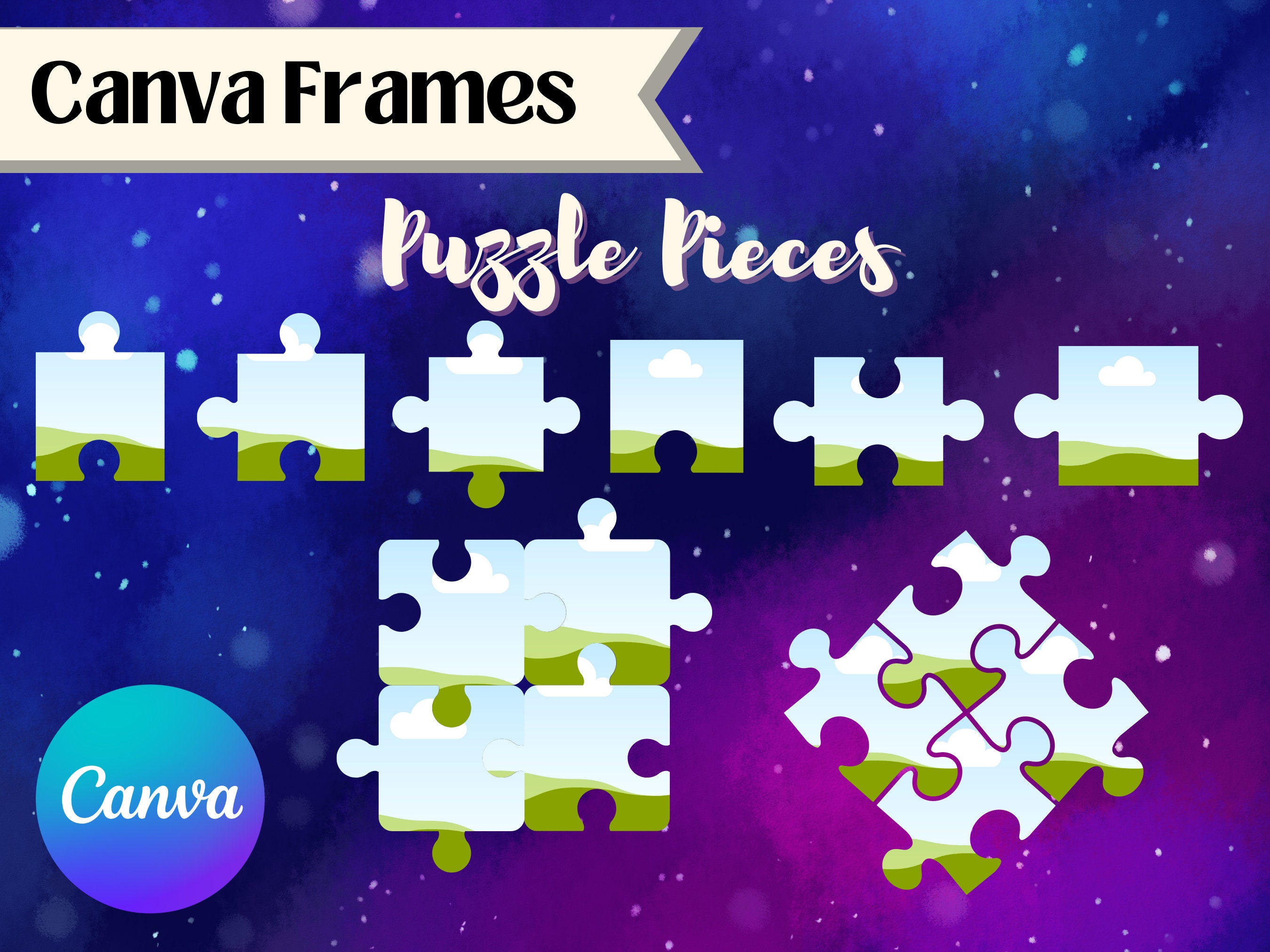 Puzzle Pieces Canva Frames Templates | Drag and Drop Your Own ...
