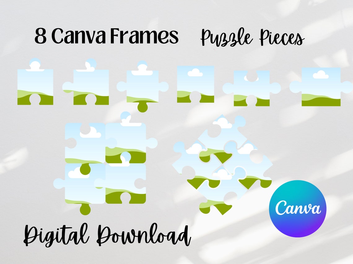 Puzzle Pieces Canva Frames Templates | Drag and Drop Your Own ...