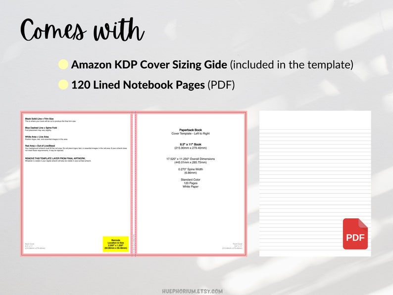 KDP Journal Covers Template 8.5x11 Black and White | Notebook Covers ...