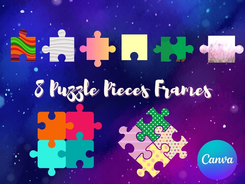 Puzzle Pieces Canva Frames Templates | Drag and Drop Your Own ...