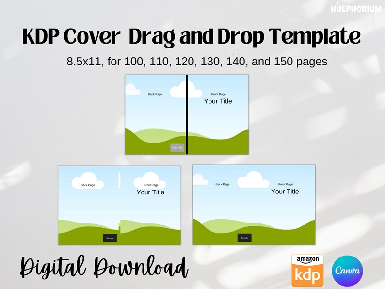 KDP Journal Covers Canva Template 8.5x11 Bundle Notebook Covers | Drag ...