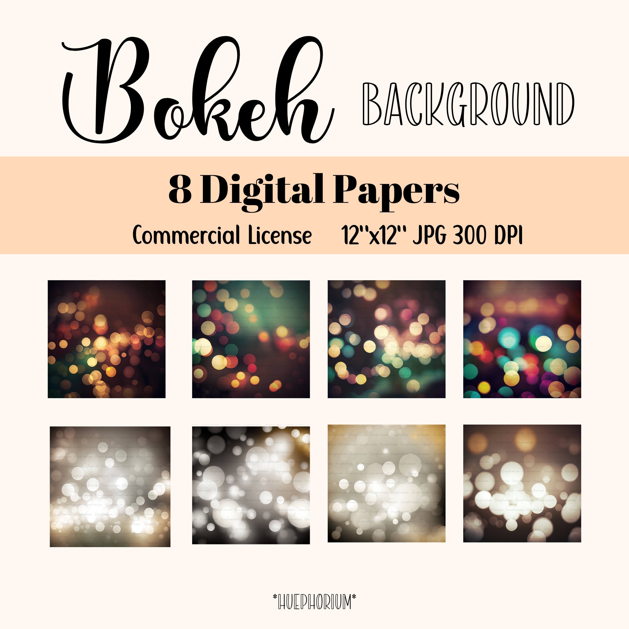 Bokeh Background, Backdrop, Overlay, Digital Paper, Clip Art ...