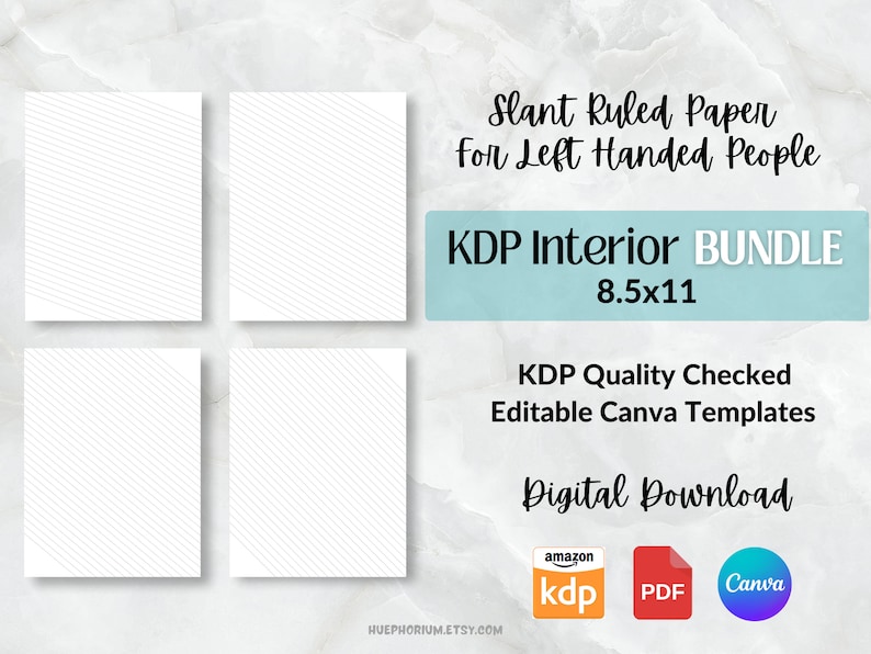 KDP Interior Template Canva Slant Paper for Lefty | Quality Checked ...